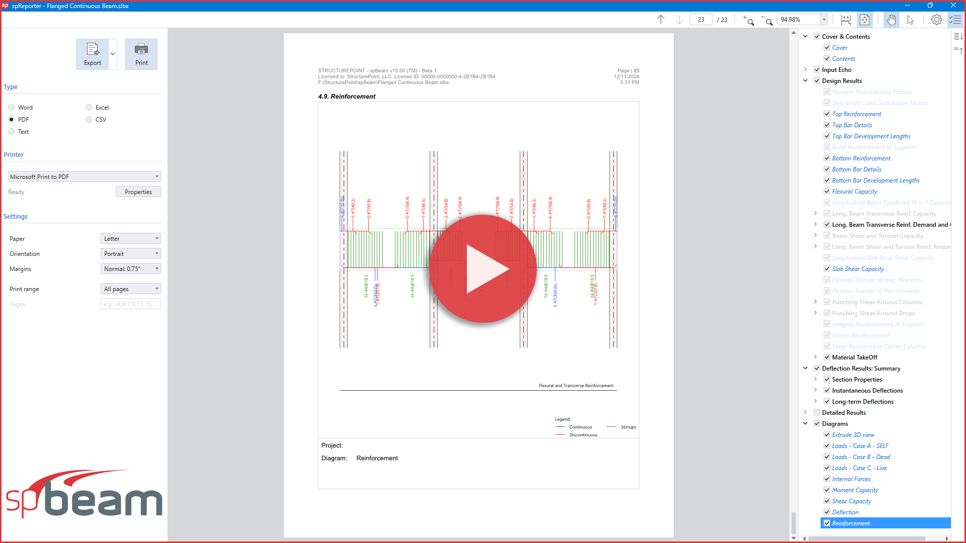 Reinforced Concrete Beam & Slab Analysis & Design Software